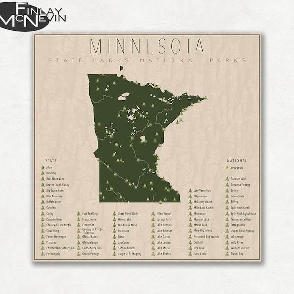 Mn State Park Map - Etsy