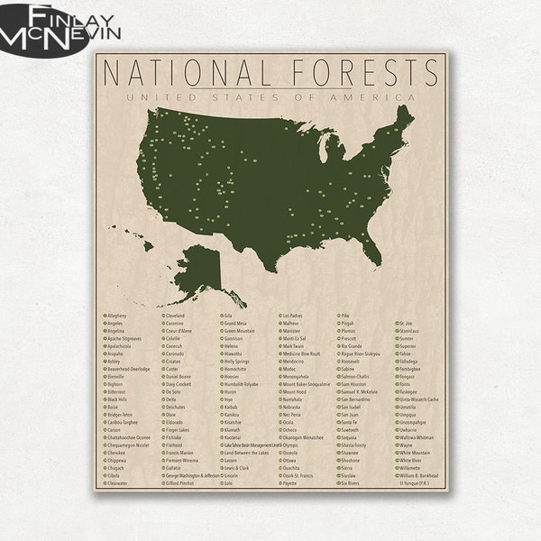 National Forests Maps - Etsy