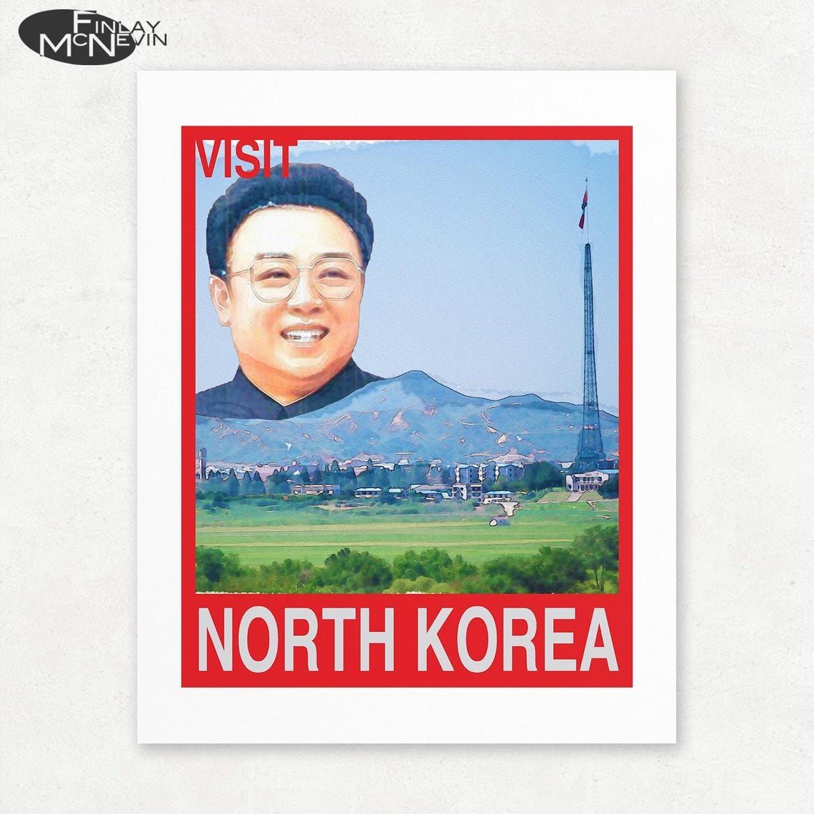 Visit North Korea, Juche Art , Unframed Giclee Print, Vintage Travel ...