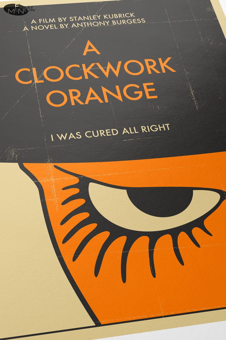 Retro Style 'A Clockwork Orange' Minimalist Movie Poster Print ...