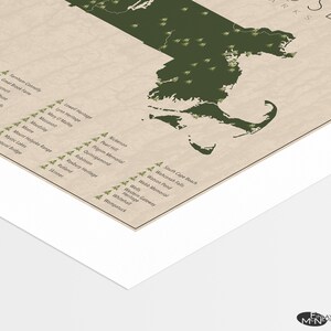 Massachusetts State Parks Map, Giclée Print, Vintage Wall Art, Unframed ...