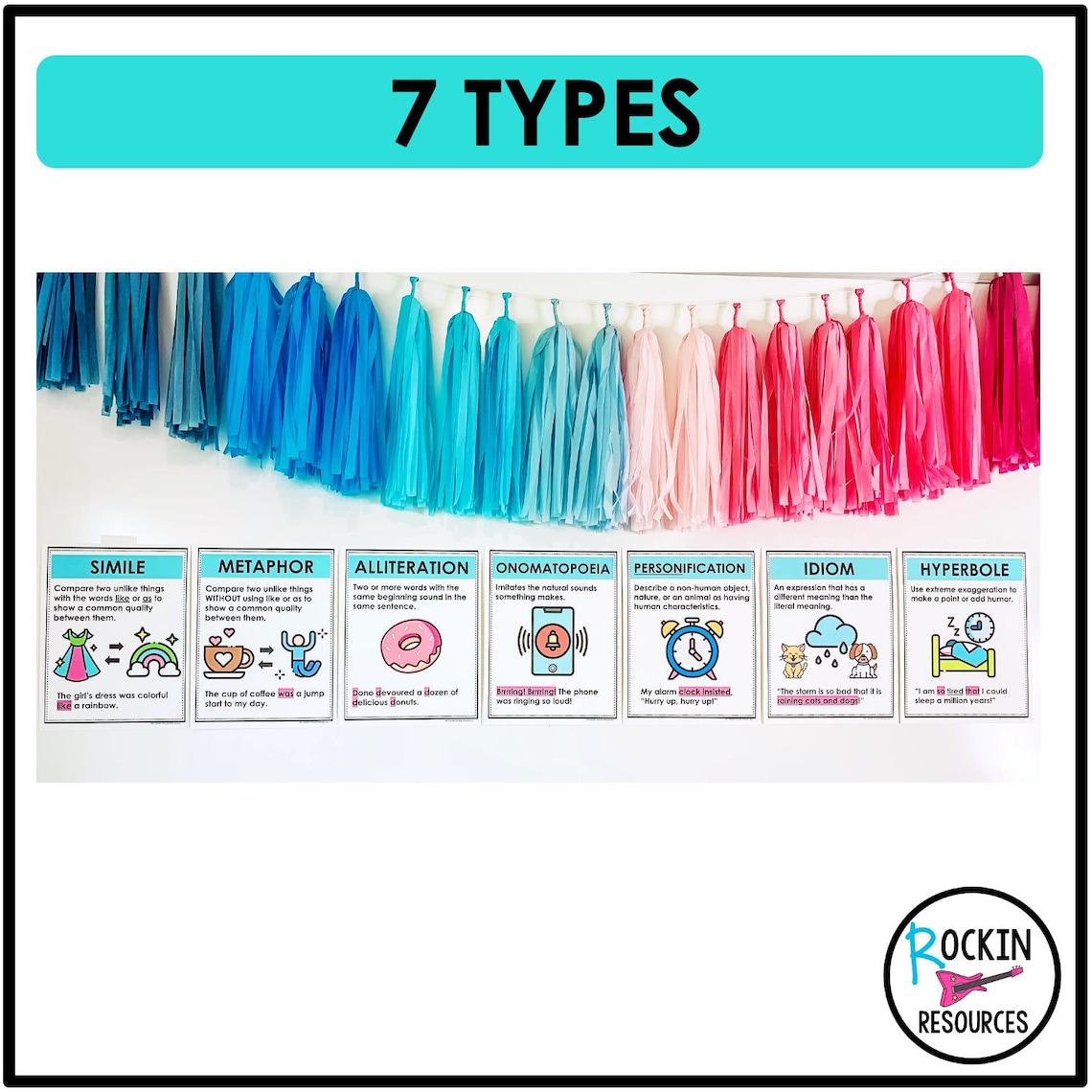 Figurative Language Classroom Posters: Simile, Metaphor, & More - Etsy