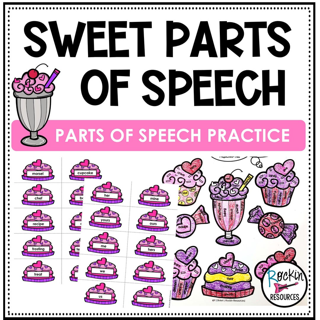 Valentine's Day Parts of Speech Activity, Parts of Speech Practice - Etsy