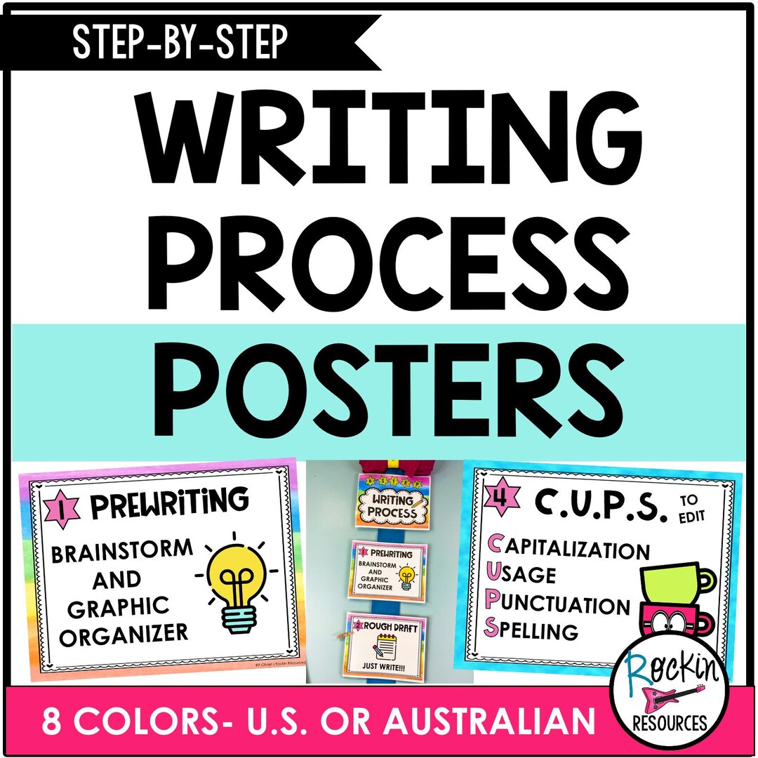 Writing Process Posters - U.S. and Australian Versions - Etsy