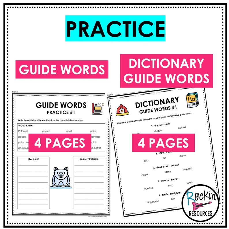 ABC Order, Alphabetical Order Worksheets, Task Cards, Dictionary, Guide ...