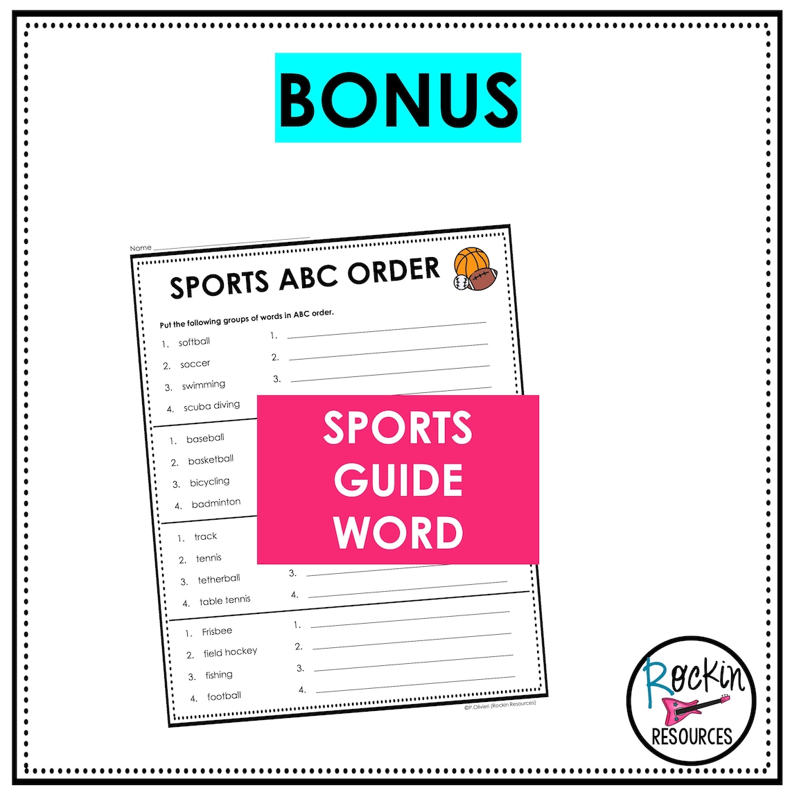 ABC Order, Alphabetical Order Worksheets, Task Cards, Dictionary, Guide ...