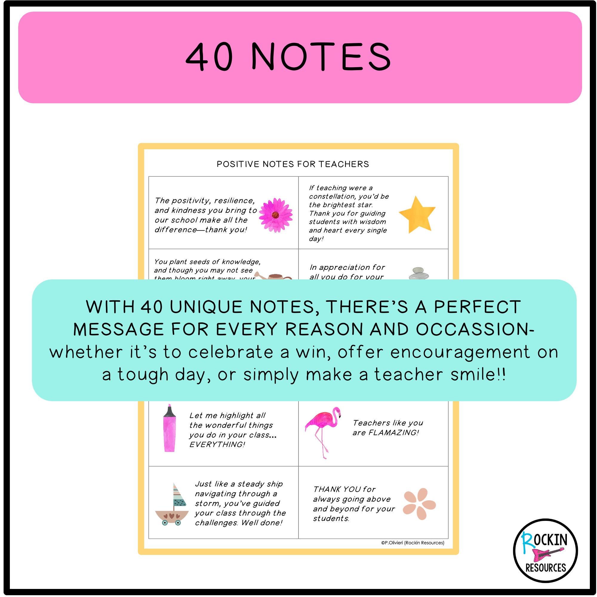 Positive Notes for Teachers, Admin, Teacher Appreciation - Etsy