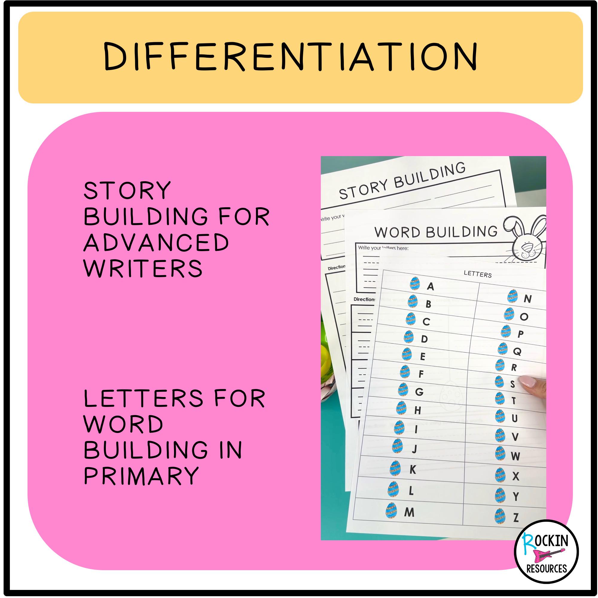 Easter Egg Literacy Hunt, Easter Center Activity, Sentence Building ...