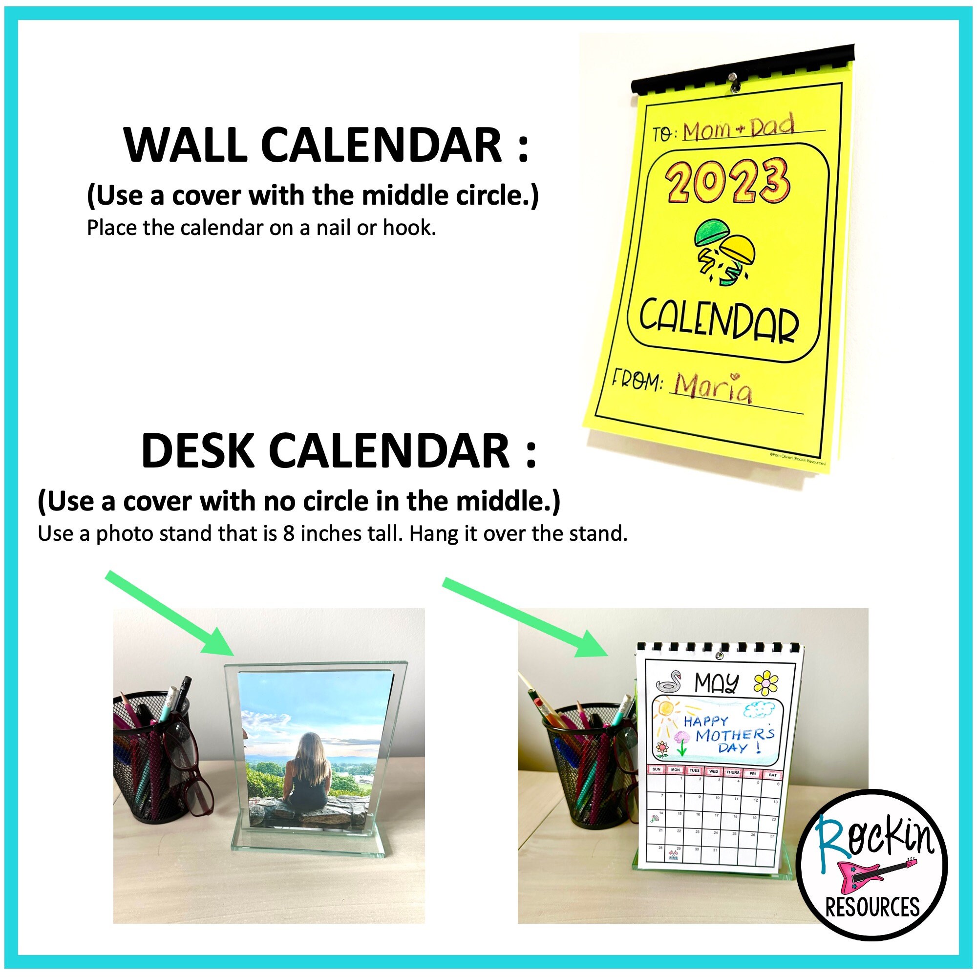 2025 Calendar - Calendar Craft - Fridge Calendar - Desk Calendar - Etsy