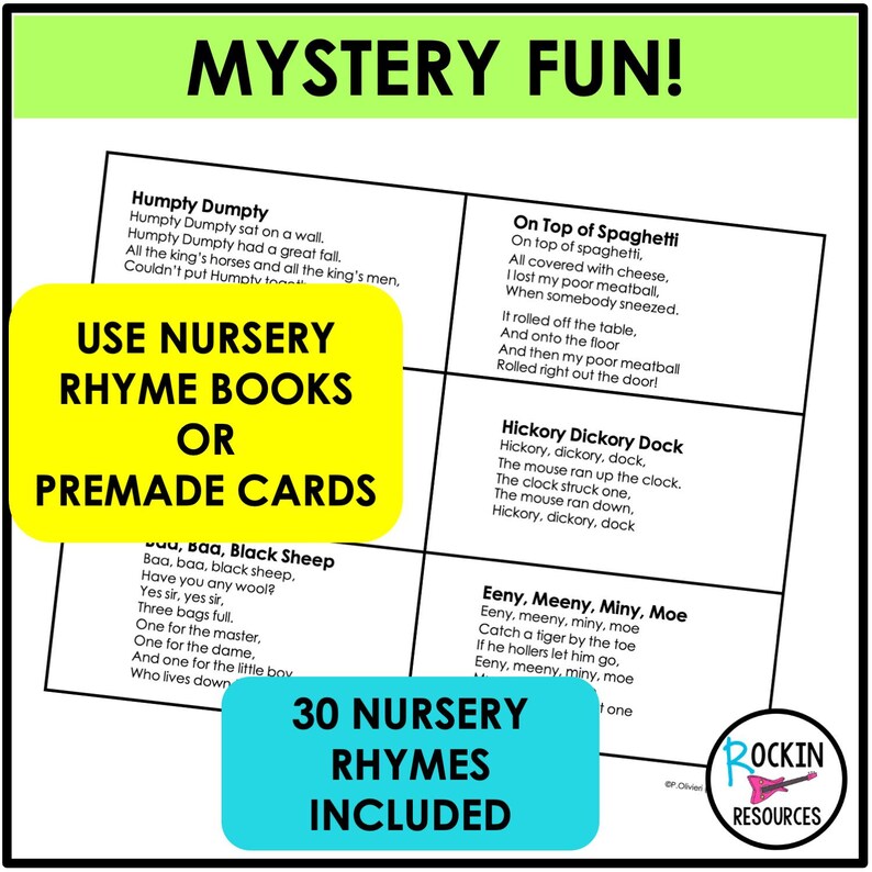 NURSERY RHYME MYSTERY Activity - Halloween Activity - Fall - Autumn ...