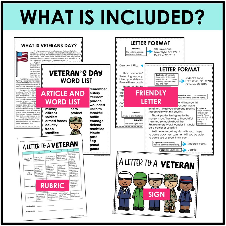 Veterans Day Letter Writing Activity Kit: Reading Passage & Templates ...