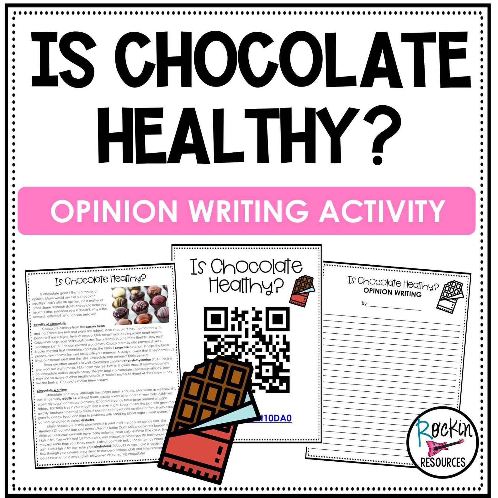 Opinion Writing: is Chocolate Healthy? Valentine's Day Activity - Etsy