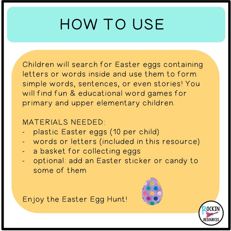 Easter Egg Literacy Hunt, Easter Center Activity, Sentence Building ...