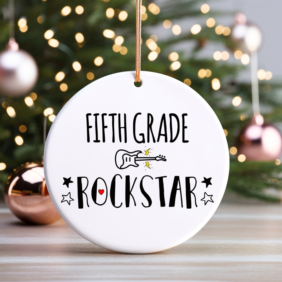 FIFTH GRADE ROCKSTAR Ornament Teacher Gift 5th Grade Student Gift Fifth ...