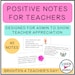 Positive Notes for Teachers, Admin, Teacher Appreciation - Etsy