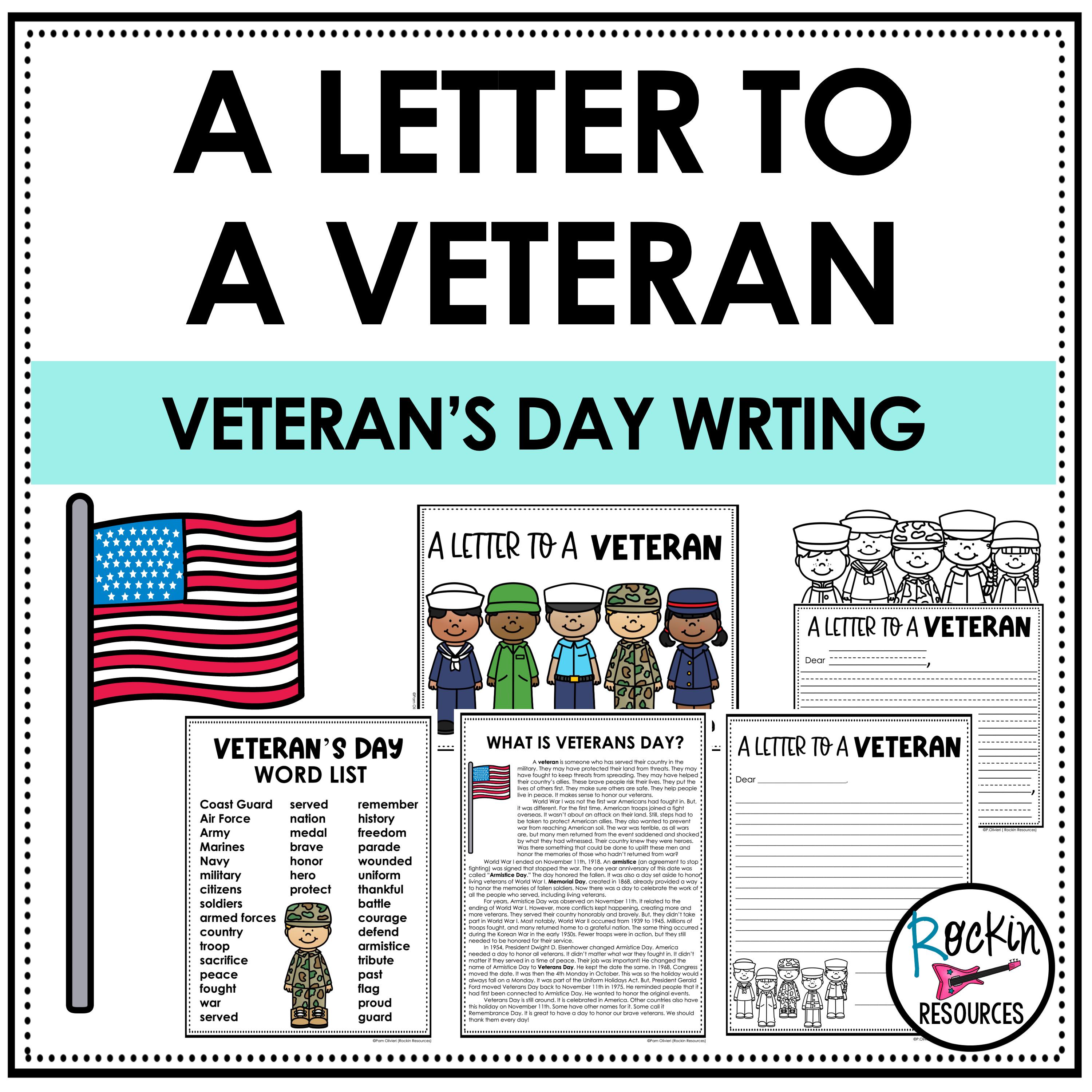 Veterans Day Letter Writing Activity Kit: Reading Passage & Templates ...