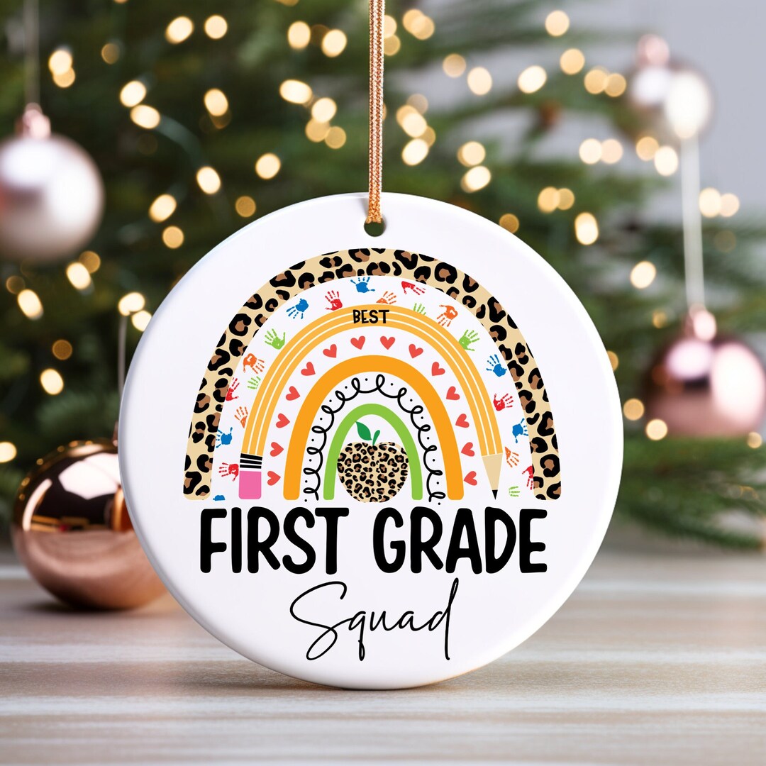 Best FIRST GRADE Squad Ornament, First Grade Gift, 1st Grade Ornament ...