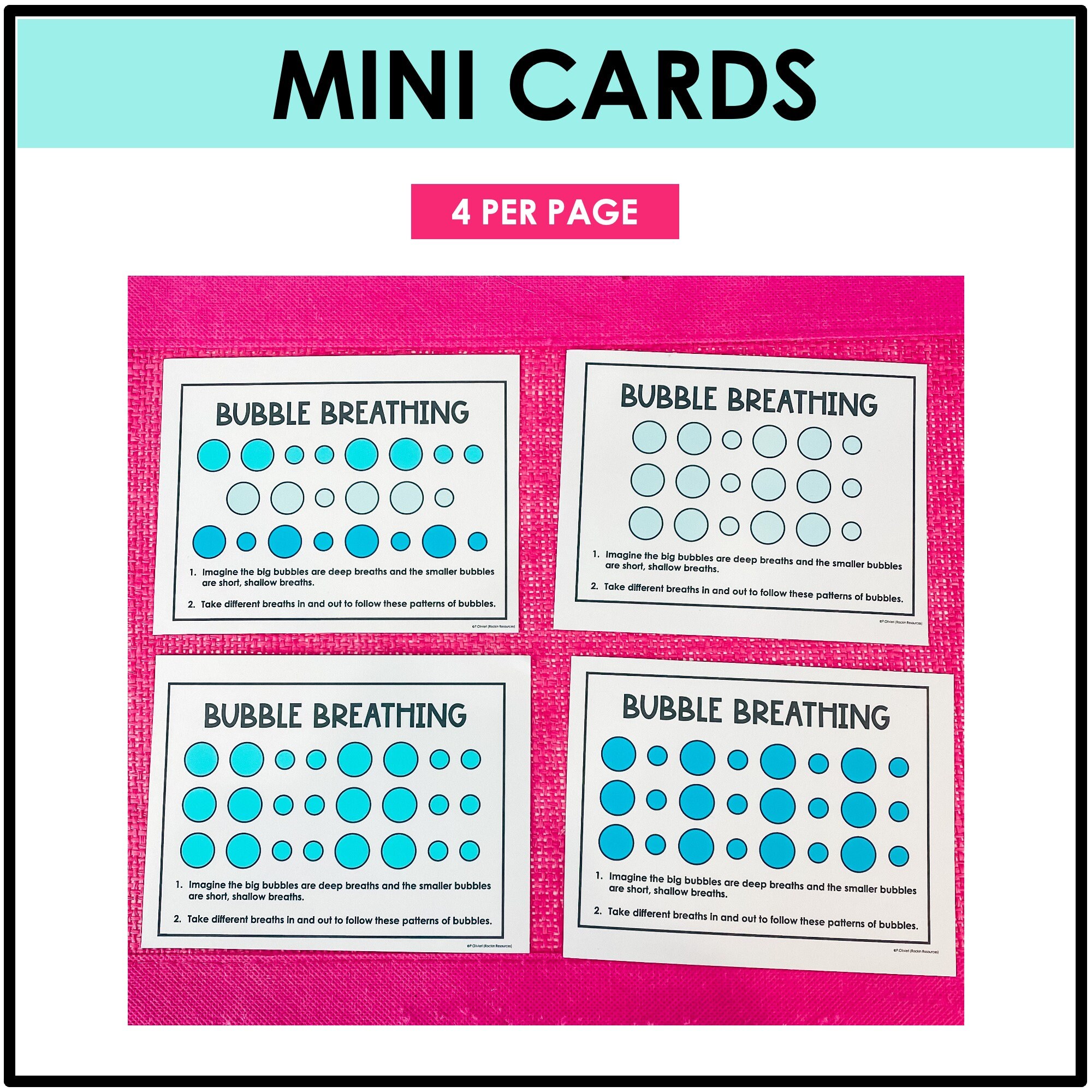 Breathing Posters and Cards, MINDFULNESS, Calming Practice, Coping ...