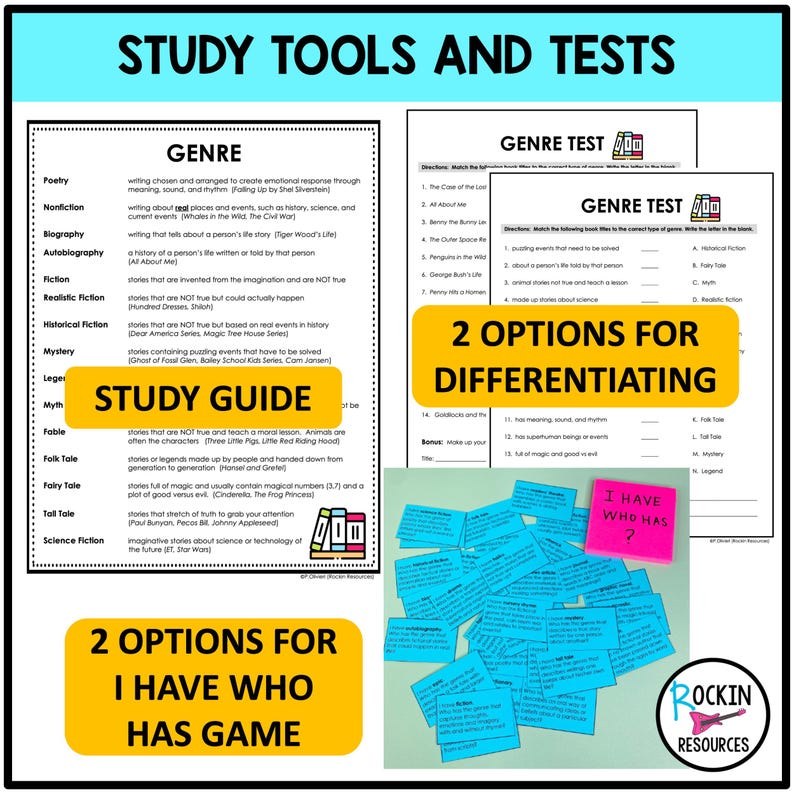 Literary Genre Posters: Study Guide & Flashcards - Classroom Bulletin ...