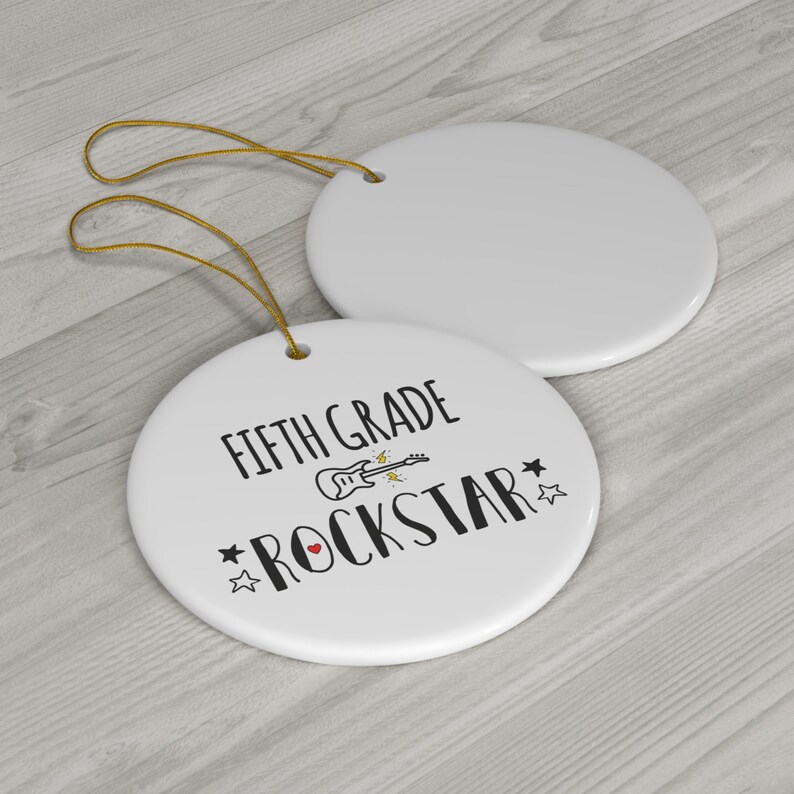 FIFTH GRADE ROCKSTAR Ornament Teacher Gift 5th Grade Student Gift Fifth ...