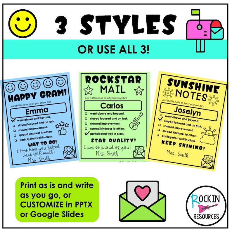 POSITIVE Shout-outs, ROCKSTAR Mail, Happy Grams, SUNSHINE Notes ...
