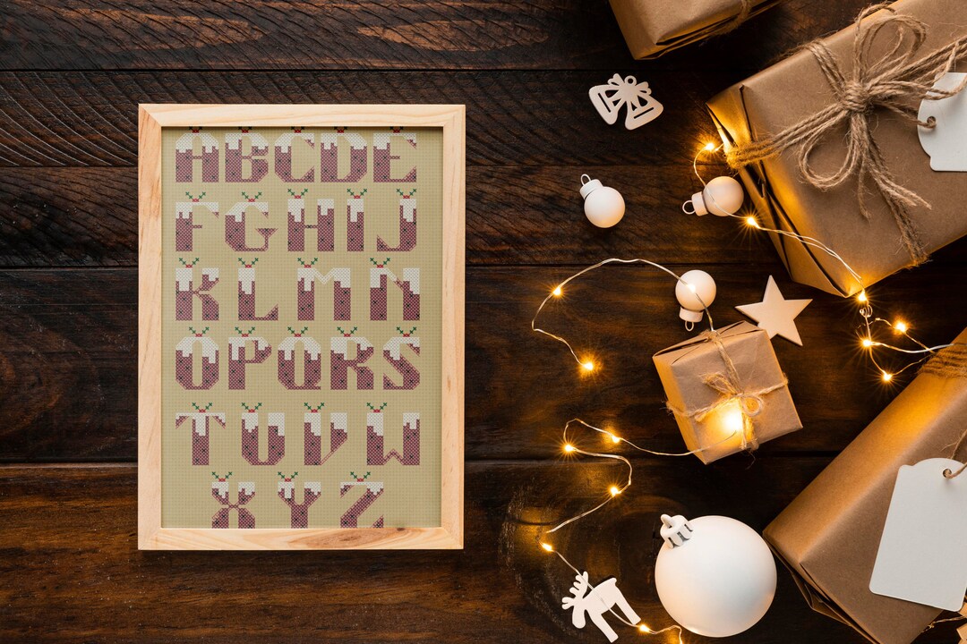 Christmas Pudding / Alphabet / Christmas Cross Stitch Pattern / Sampler ...
