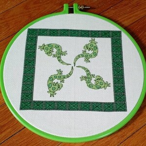 Lizard Cross Stitch Pattern / Gecko Cross Stitch Chart / Tribal ...
