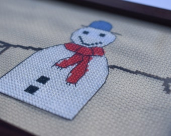 SNOWMAN Cross Stitch Pattern, PDF Digital Download, Cute, Christmas ...