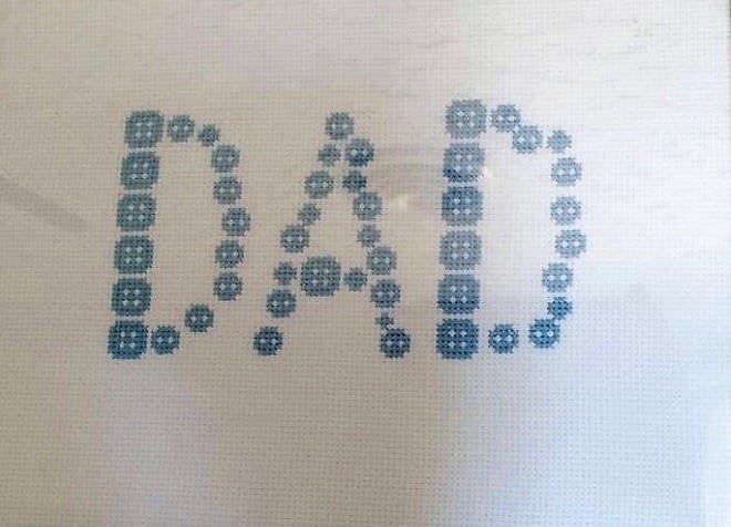 Cross Stitch Pattern, DAD, Father's Day Gift, Button Art DAD, Counted ...