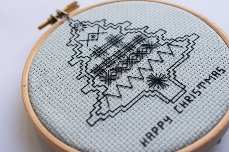 Christmas Tree / Blackwork / Black Work Embroidery Pattern / - Etsy UK