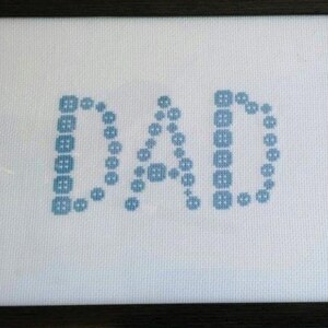 Cross Stitch Pattern, DAD, Father's Day Gift, Button Art DAD, Counted ...