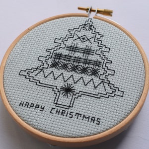 Christmas Tree / Blackwork / Black Work Embroidery Pattern / - Etsy UK