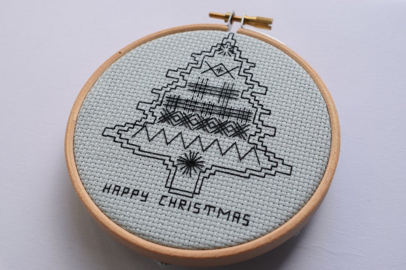 Christmas Tree / Blackwork / Black Work Embroidery Pattern / - Etsy UK