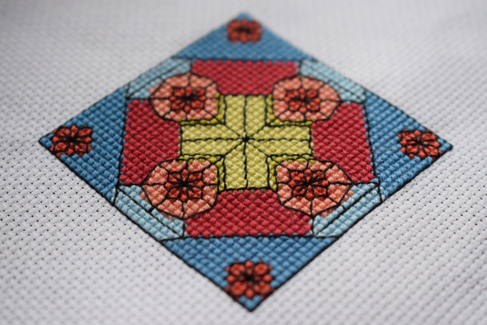 Moroccan Tile Cross Stitch Pattern /tile With Flower Design Counted ...