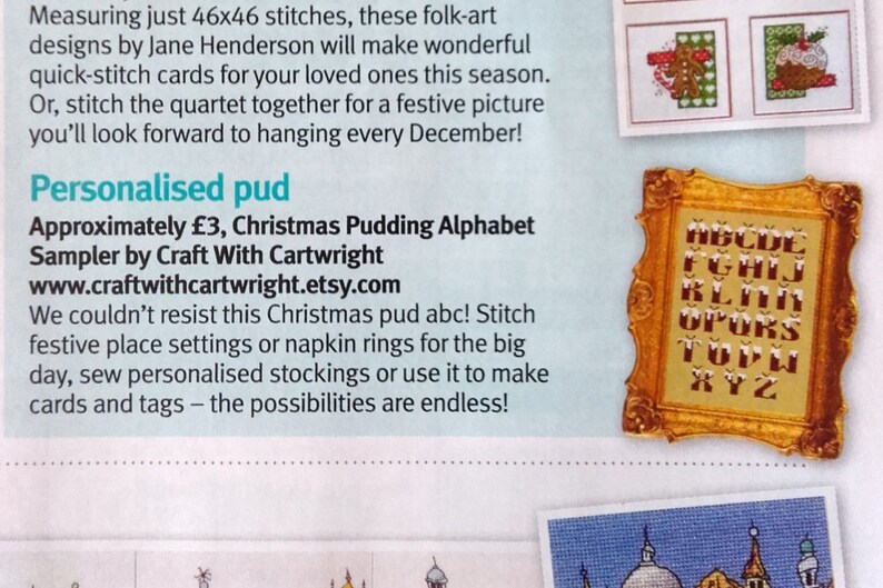 Christmas Pudding / Alphabet / Christmas Cross Stitch Pattern / Sampler ...