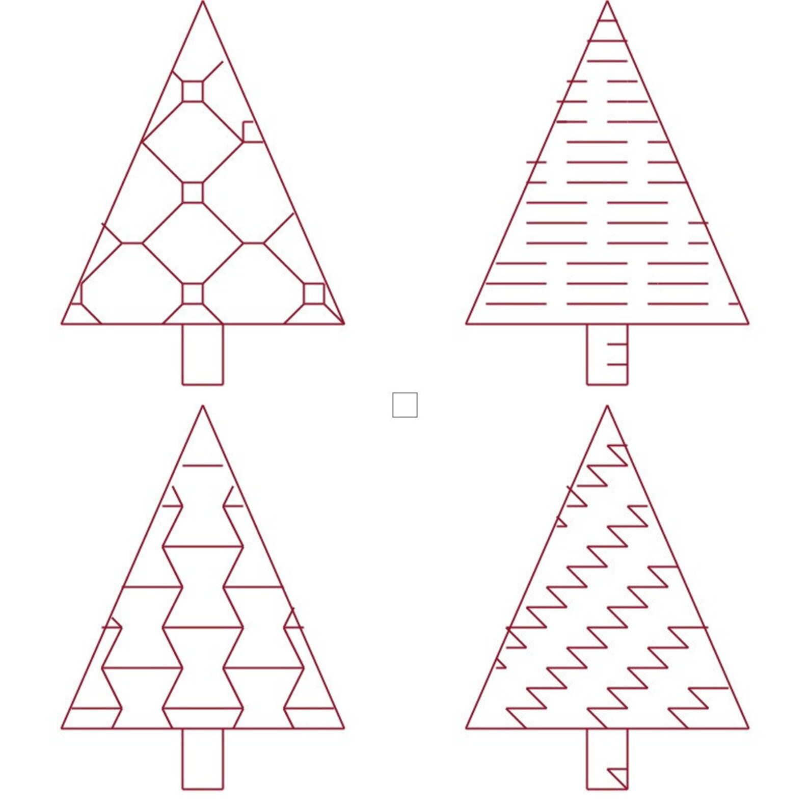 Blackwork Christmas trees / Christmas embroidery pattern / | Etsy
