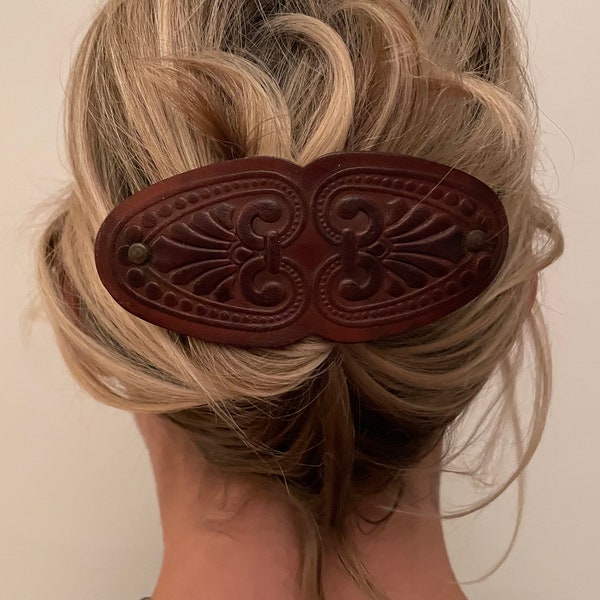 Leather Barrette - Etsy