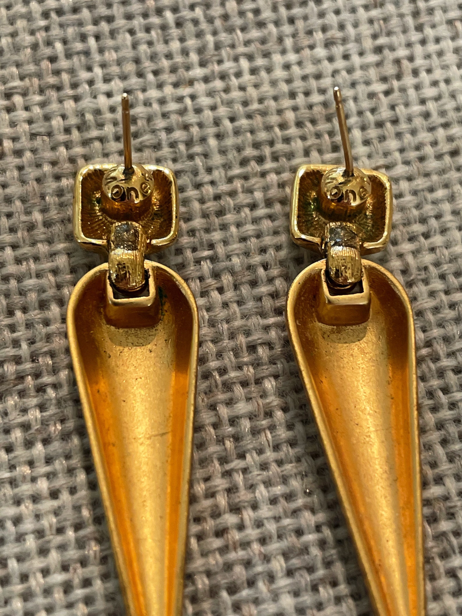 Vintage Monet Goldtone Dagger Drop Earrings - Etsy