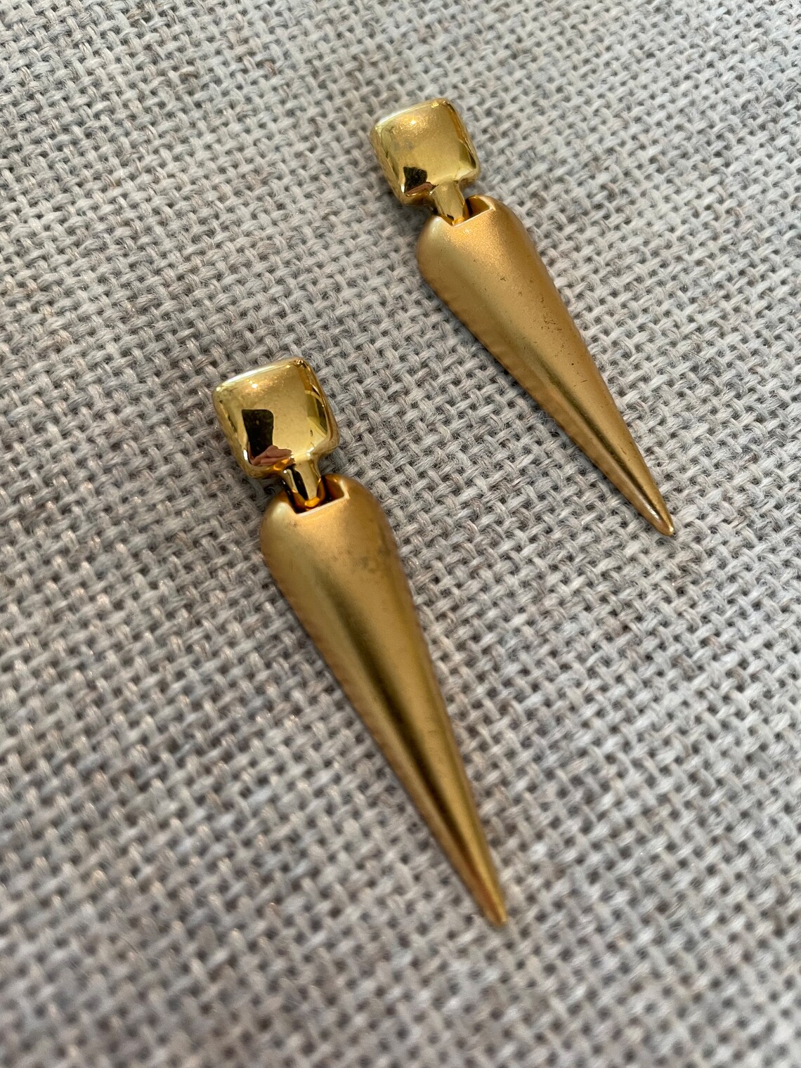 Vintage Monet Goldtone Dagger Drop Earrings - Etsy