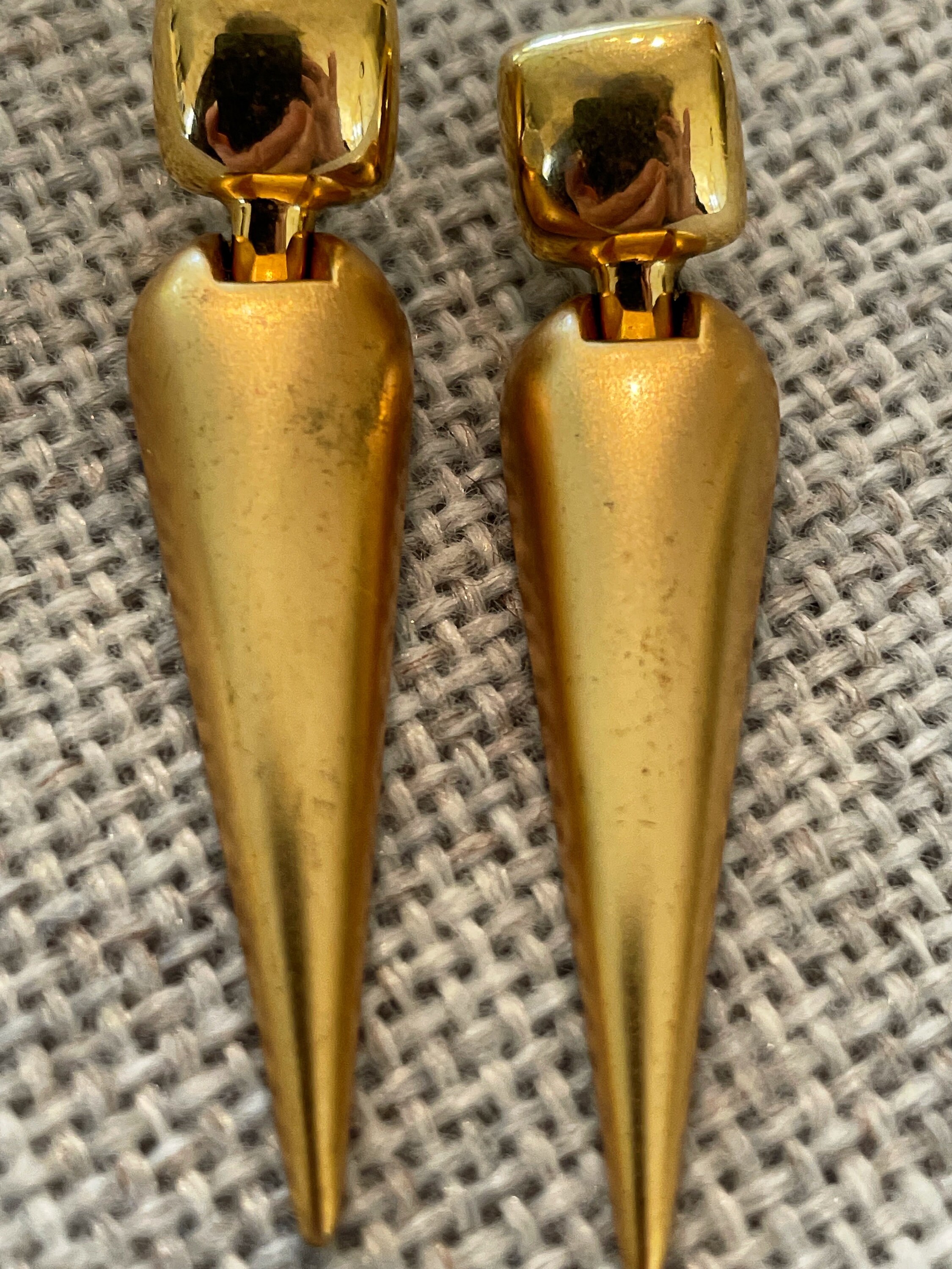 Vintage Monet Goldtone Dagger Drop Earrings - Etsy