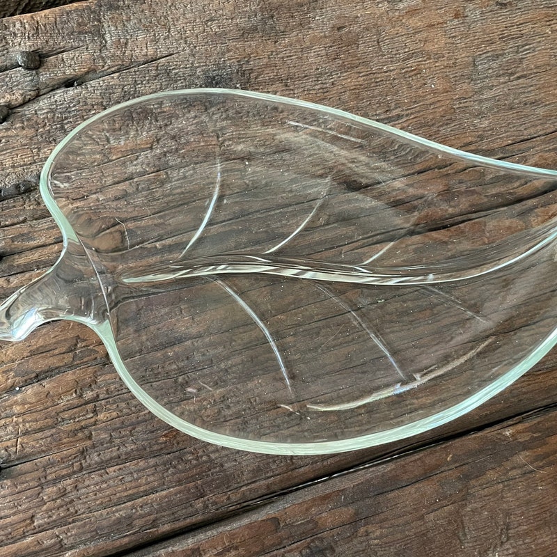 Leaf Shaped Glass Serving Dish - Etsy