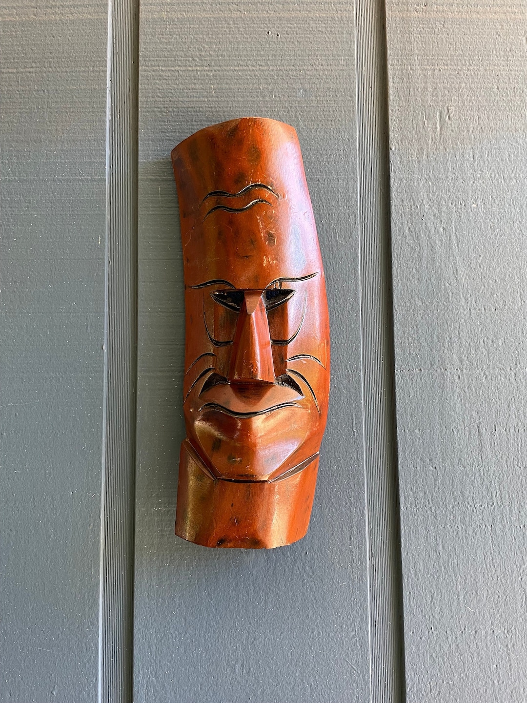 Vintage Hand-carved Tiki Mask - Etsy