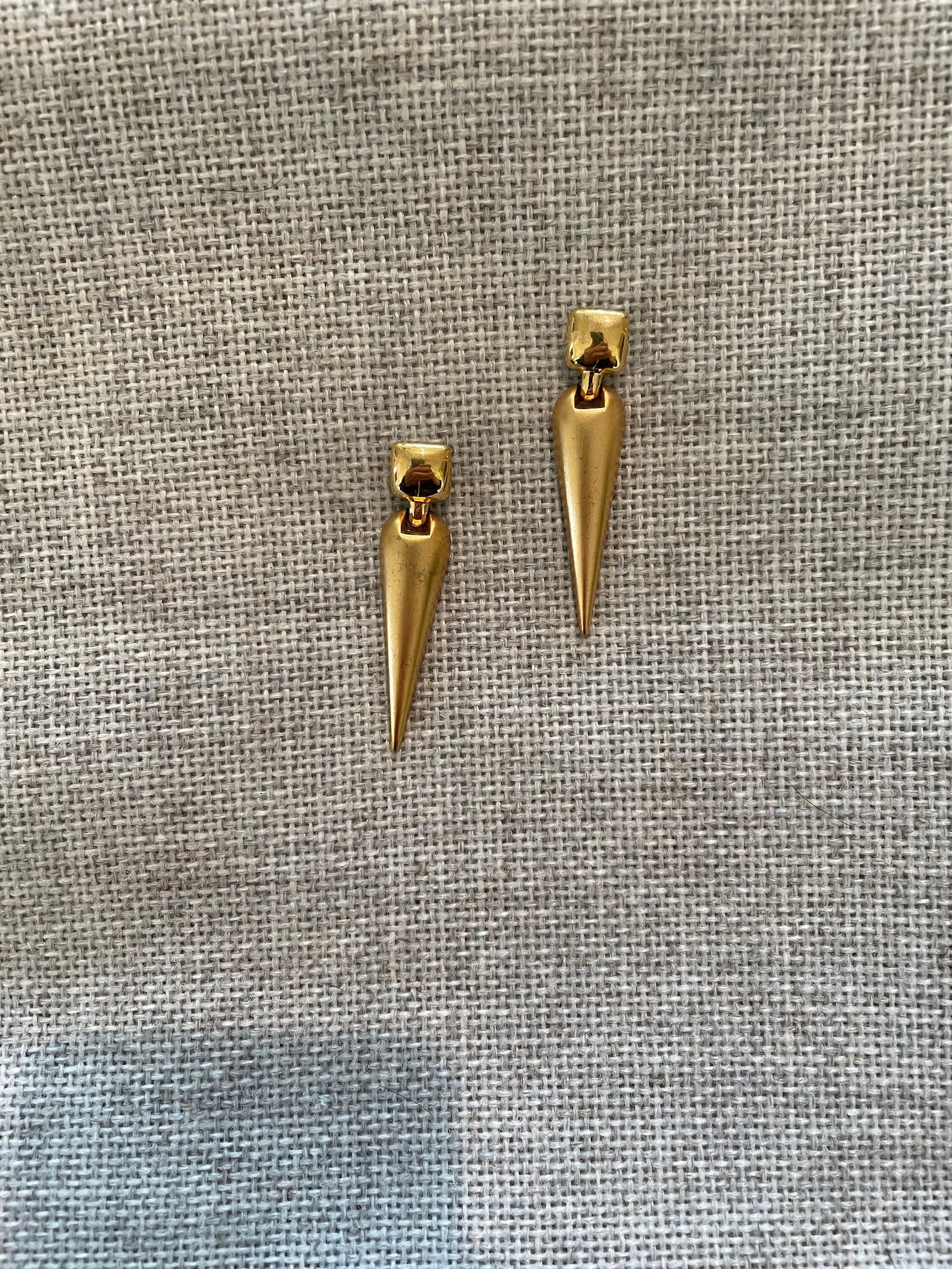 Vintage Monet Goldtone Dagger Drop Earrings - Etsy