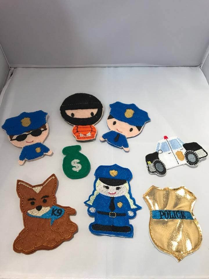 Police Felt Finger Puppets Officer Cops Robbers Hero | Etsy