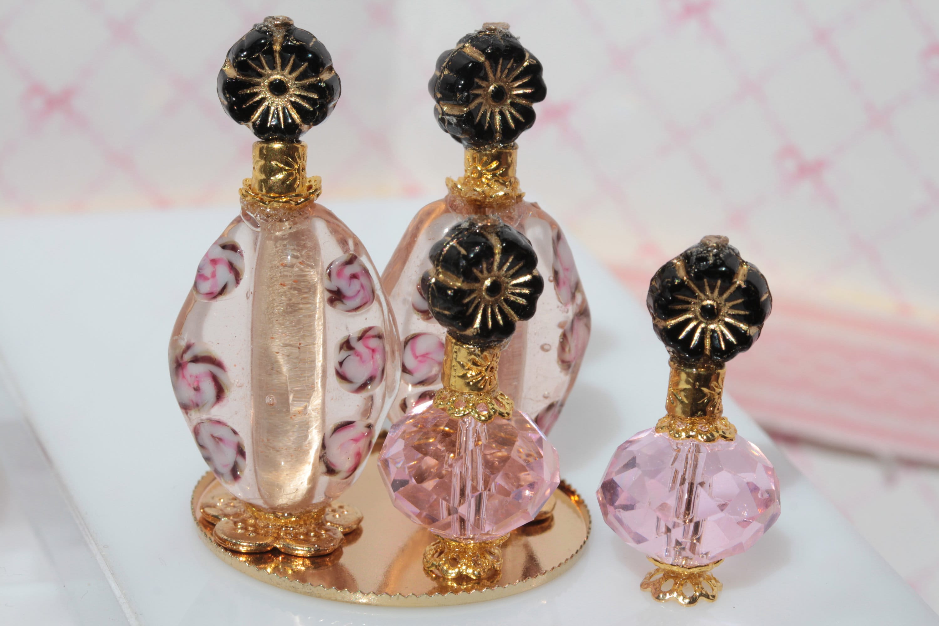 4 Miniature Perfume Bottles and Tray for Fashion Royalty, Poppy Parker ...