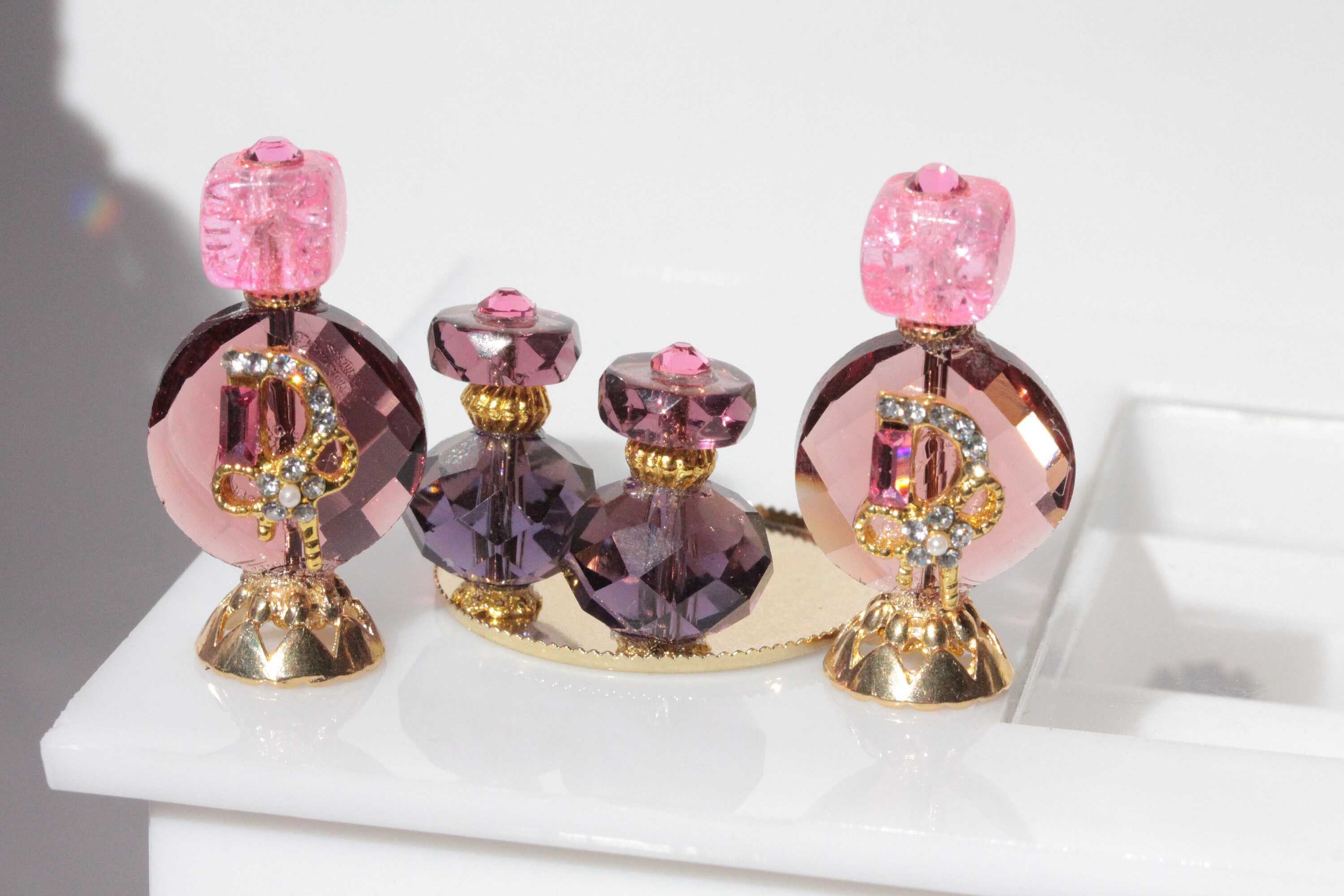 4 Miniature Perfume Bottles and Tray for Fashion Royalty, Poppy Parker ...