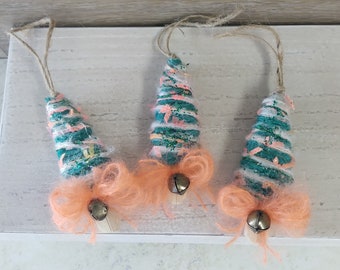 Clothespin Yarn Wrapped Tree Ornament, Set of 3 - Etsy