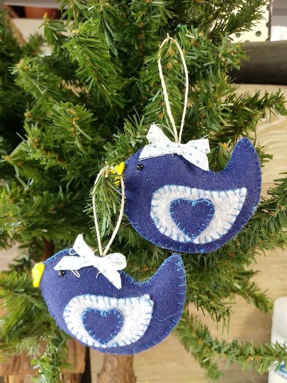Felt Blue Bird Ornament Blue Bird Felt Art Bird Theme - Etsy