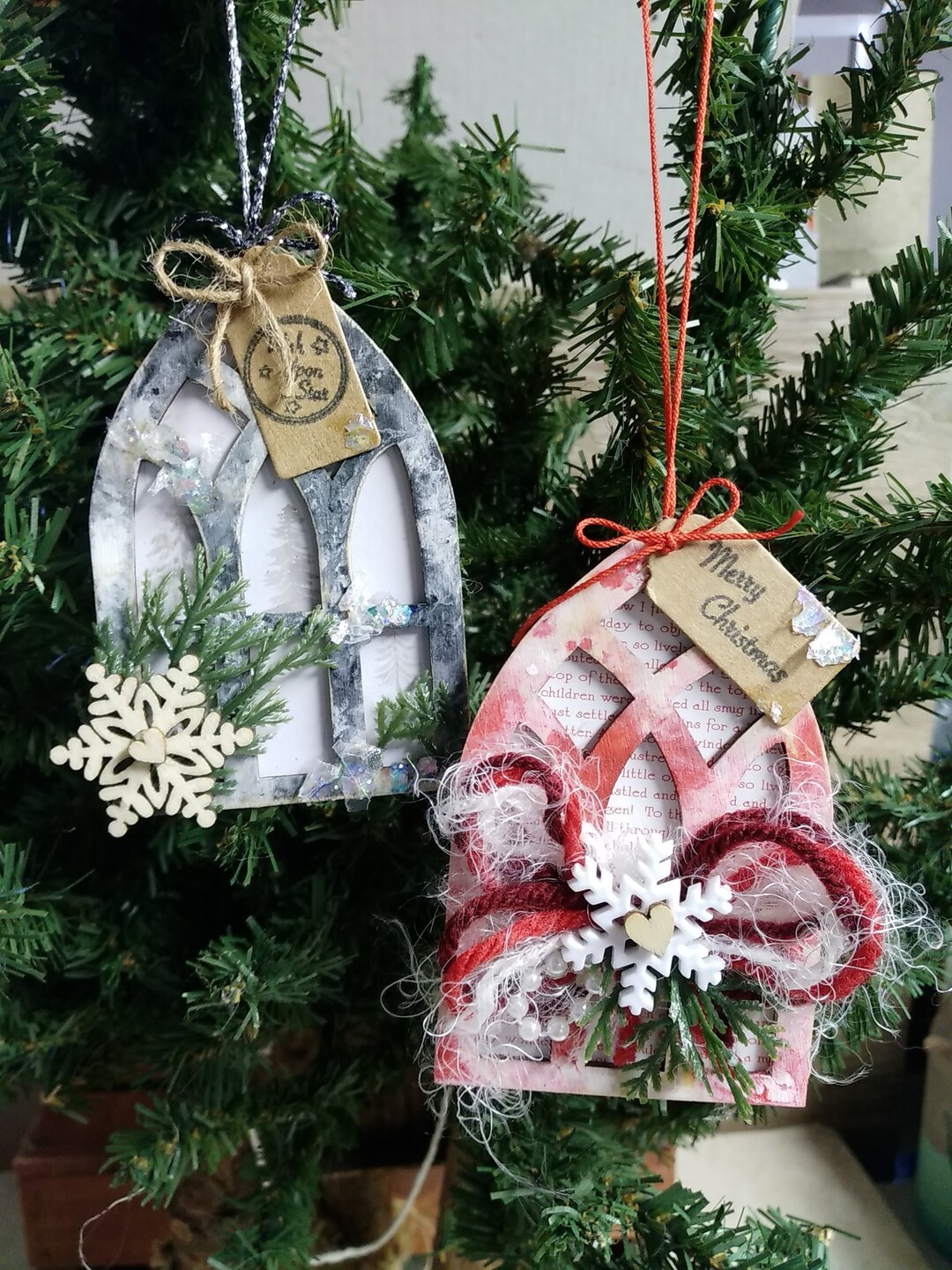 Mini Christmas Window Ornament, Christmas Window, Tired Tray Decoration ...