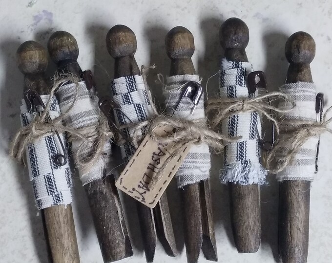 Clothespin Bowl Filler, Rustic Clothespin Set of 6 - Etsy